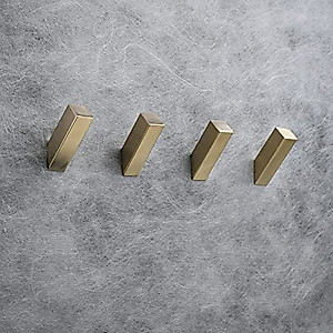 Beelee Brushed Gold Bathroom Towel Hooks 4-Pack Wall Mounted Robe Hooks Heavy Duty Hat Rack Clothes Hanger, Wall Hooks BA9808BG-4