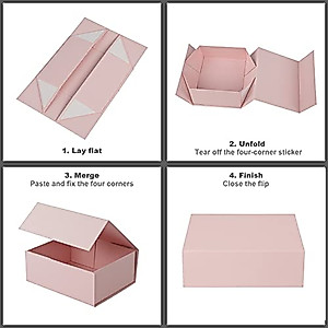 BETTPACK Gift Boxes Magnetic Closure 8.2 x6.4 x3.3In,Pink Boxes with Lids Collapsible Sturdy Gift Box Packaging for Mother Day, Birthday, Festivals, Anniversaries, Weddings