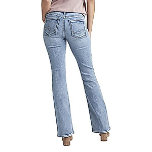 Silver Jeans Co. Women's Suki Mid Rise Curvy Fit Bootcut Jeans, Medium Light Indigo, 31W x 33L
