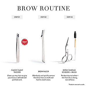 Tweezerman Eyebrow Razor with 3 Replacement Blades and Safety Cap