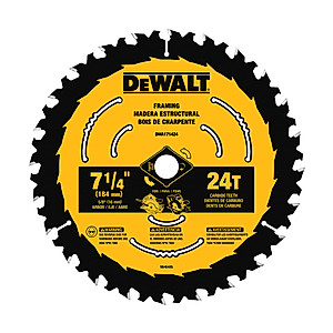 DEWALT Circular Saw Blade, 7 1/4 Inch, 24 Tooth, Wood Cutting (DWA171424B10), 10 Count (Pack of 1)