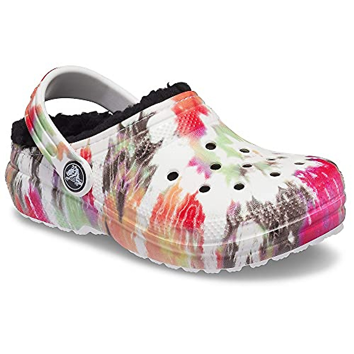 Crocs unisex child Kids' Classic Tie Dye Lined | Kids' Slippers Clog, Blotched Tie Dye, 5 Big Kid US