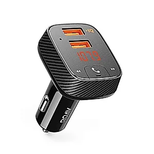 Anker Roav SmartCharge F2 Bluetooth FM Transmitter, Wireless Audio Adapter and Receiver, Car Charger with Bluetooth, Car Locator, App Support, 2 USB Ports, PowerIQ