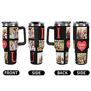 Personalized Tumbler Custom Insulated Travel Mug Custom Drinking Coffee Cup with Photos and Text 40oz Christmas Birthday Gift