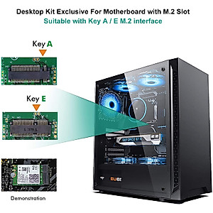 10Dbi Antenna Wi-Fi 6E AX210 Bluetooth 5.3 5374Mbps 2.4Ghz 5Ghz 6Ghz 802.11ax/ac M.2 2230 Key E Desktop Kit Wireless Adapter AX210NGW Windows 10/11