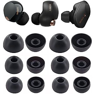 Replacement Ear Tips Compatible with Sony wf 1000xm5 / 1000xm4 / c700n Earbuds, Silicone Ear Buds Ear Cap Ear Plug Eartips Replacement for Sony Earbuds,S/M/L 3 Size 6 Pairs,Black 713