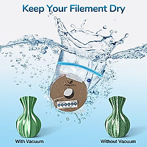 FugaCity 3D Printer Filament Storage Vacuum Bags Kit- 20Pack Reusable Vacuum Bags (PA+PE 13.8 ×12.6 in) with 20 Desiccants / 20 Humidity Cards /20 Clips/ 1 Hand Pump for Keep Filament Clean & Dry