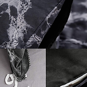 Spring Meow 2024 Upgraded Black Twin Duvet Cover, 100% Washed Duvet Cover Set, Marble Bedding, 3 Pieces with Zipper Closure, 1 Duvet Cover 68x90 inches and 2 Pillow Shams