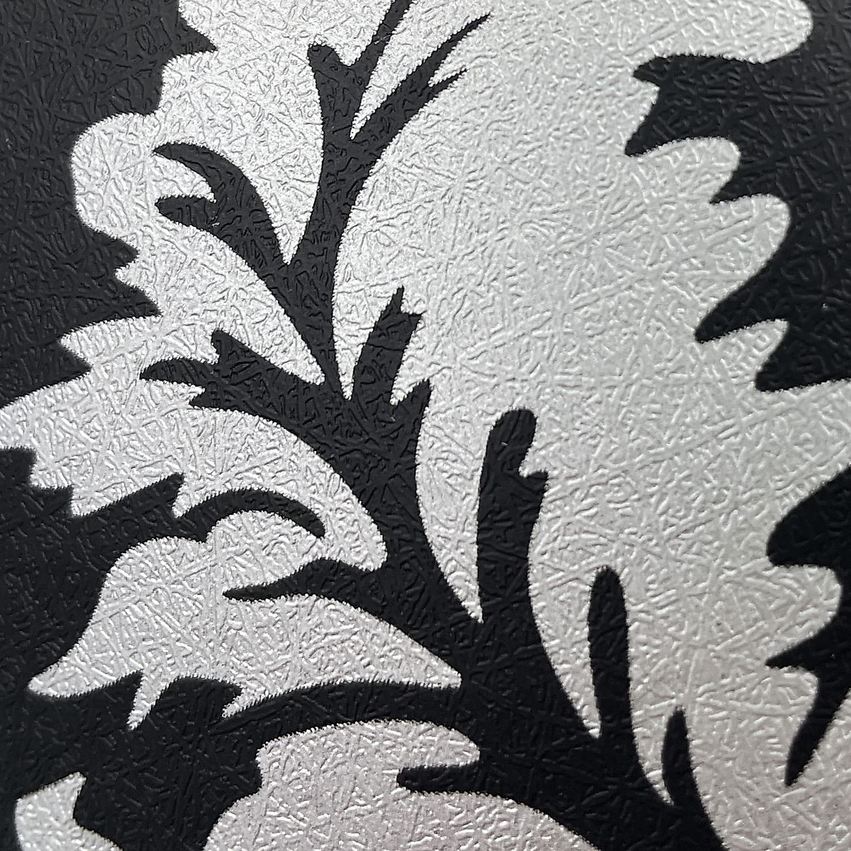 Yifely SimpleLife4U Silver Damask Furniture Paper Decorative Black Shelf Drawer Liner Peel & Stick 17x118 Inches by SimpleLife4U