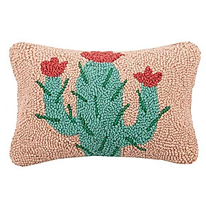 Peking Handicraft 30JES414C12OB Cactus Hook Pillow, 12-inch Length, Wool and Cotton