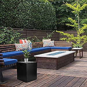 Stanbroil Propane Tank Hideaway Table for Standard 20lb Gas Tank Fire Pit Propane Tank Cover with Side Handles, Black