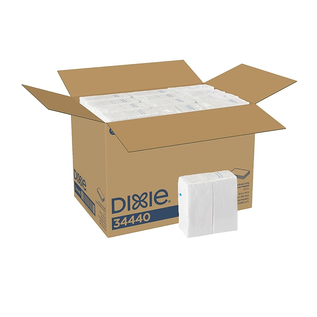 Dixie 1/8-Fold 2-Ply Dinner Napkin (Previously Preference) by GP PRO (Georgia-Pacific), White, 31436, 100 Napkins Per Pack, 30 Packs Per Case