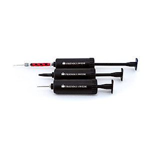 The Friendly Swede Ball Pump for Sports Balls, Including Ball Pump Needles and Nozzles, Hand Air Pump for Balls, Basketball Pump, Hand Pump for Inflatables, Soccer Ball Pump - Black (3 Pack)