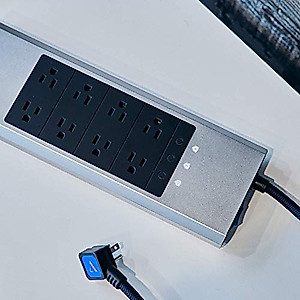 Austere V Series Surge Protector Power Strip, 8 Wide Outlets, 3 USB C and 2 USB A 2.4 amp Ports | 3000 Joules Heavy Duty, EMI/RFI Filtering, 5 Year Component Guarantee