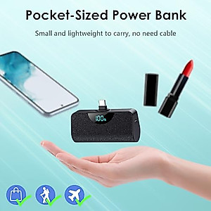 Mini Portable Charger for iPhone 15, Upgraded 5200mAh USB C Power Bank, LCD Display Battery Pack Android Charger Compatible with iPhone 15/15 Plus/15 Pro/15 Pro Max,Samsung S23/S22, Android Phones
