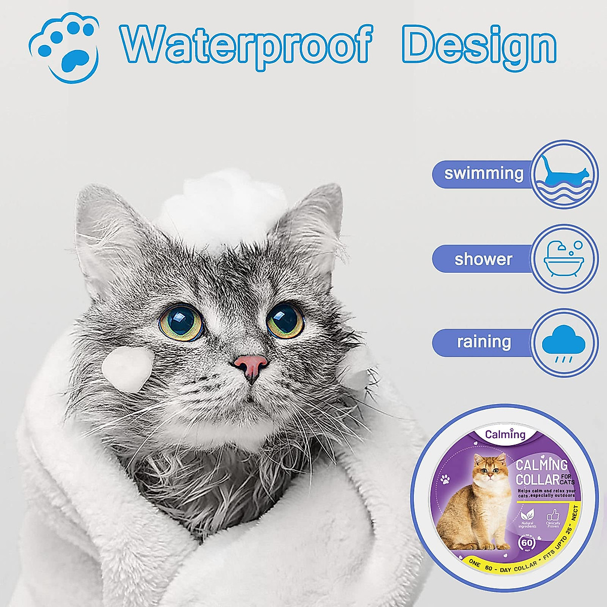 2 Pack Cat Calming Collar for Cats Pheromone Collar Efficient Relieve Reduce Anxiety Stress Pheromones, Calm Relaxing Comfortable Collars, Adjustable Breakaway Design (Purple)