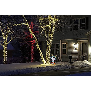 ProductWorks 32-Inch Pre-Lit Candy Cane Lane Penguin Christmas Yard Decoration, 35 Lights