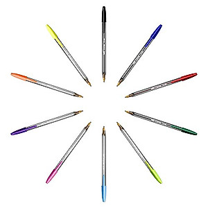 BIC Crystal Multicolour – Pen Bag Pack of 10 multicoloured