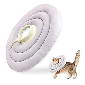 Cat Cone Collar Soft to Stop Licking, Neck Donut Collar/Elizabeth Recovery Collar/e Collar for Cat/Kitten/Dog/Puppy After Surgery Cones to Stop Itching, S Size, PU