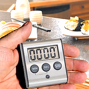 Elegant Digital Kitchen Timer, Stainless Steel Model eT-23, Super Strong Magnetic Back, Loud Alarm, Large Display, Auto Memory, Auto Shut-Off by eTradewinds