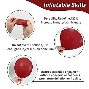 Burgundy Balloon Arch Kit, Rose Gold Balloon Arch Kit, Maroon Balloon Garland Kit with 18/12/10/5 inch Burgundy Rose Gold White Gold Latex Balloon for Birthday Baby Shower Valentines Bridal Shower