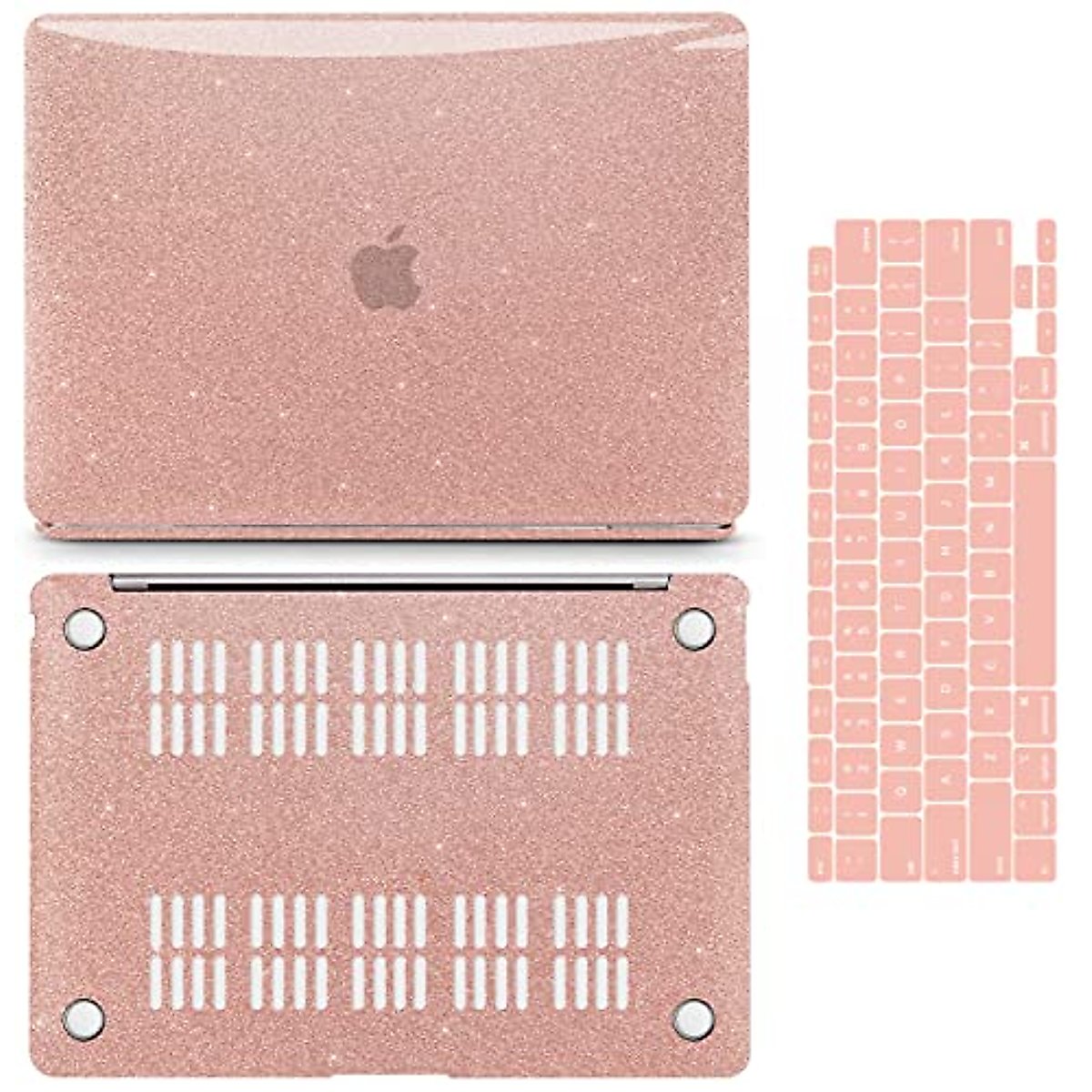Anban Compatible with MacBook Air 13 inch Case 2022 2021 2020 2019 2018 Release A2337 M1 A2179 A1932 with Touch ID, Glitter Smooth Plastic Hard Shell Case + Keyboard Cover,MacBook Air 2021 Case Retina
