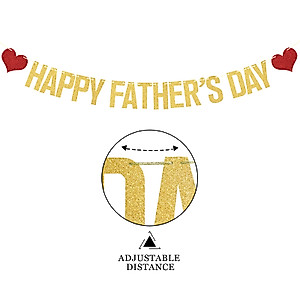 Happy Father's Day Banner Gold Glitter, Father's Day Party Decorations, Best Dad Ever Decor, Happy Father's Day Birthday Decorations