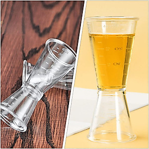 ULTECHNOVO Jigger for Bartending, 5pcs Double Jigger Clear Plastic Jigger Shot Japanese Shot Glass Mixed Drink Measurer Cocktail Double Head Measuring Cup Kitchen Bartender Tools for Home Bar