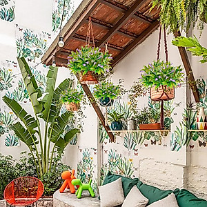 Uieke 6Pcs Outdoor Artificial Plants UV Resistant Fake Tropical Flowers Morning Glory Shrubs Greenery Plastic Plants Fall Leaves for Hanging Planter Garden Patio Sidewalk Thanksgiving Décor Purple