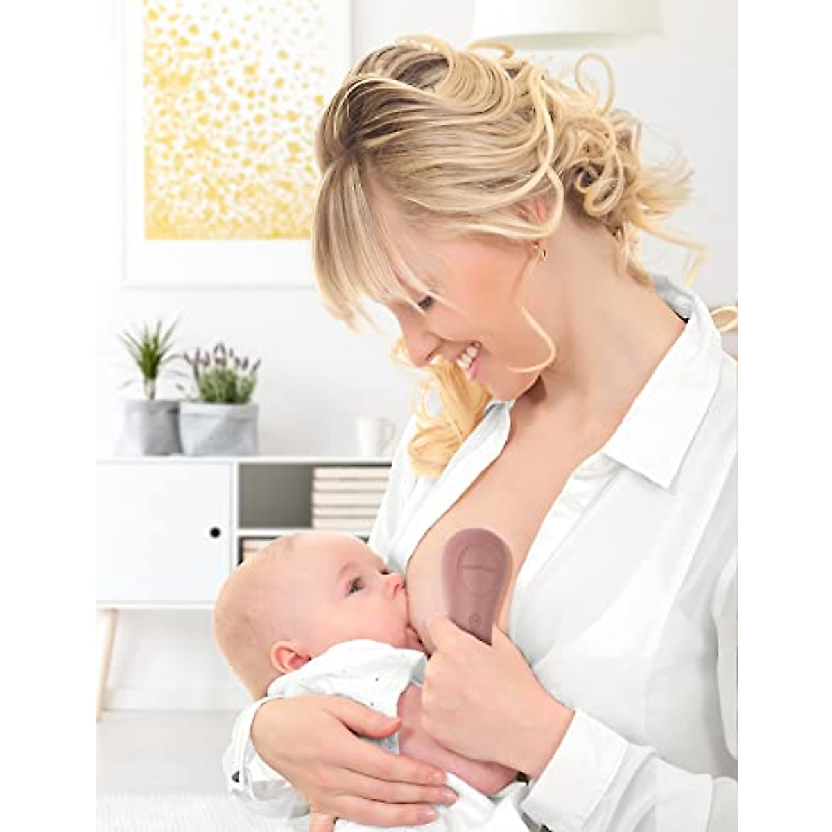 Momcozy Kneading Lactation Massager with Heat, 3-in-1 Real-Like Massage for Relieve Clogged Ducts, Breast Massager Warming for Breastfeeding, Improve Milk Flow, Dusty Rose