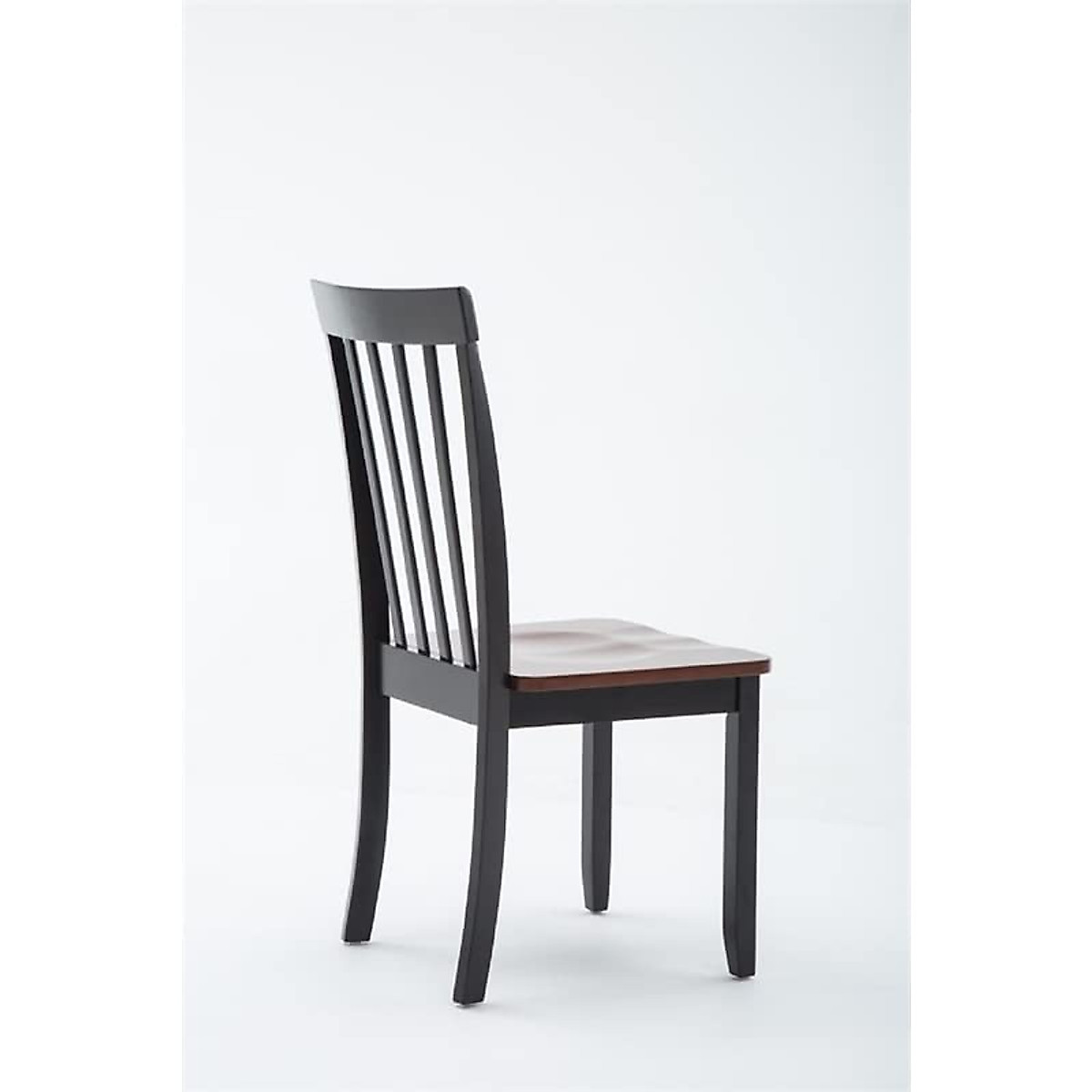 BOWERY HILL 18'' Farmhouse Wood Dining Chair in Black/Cherry (Set of 2)