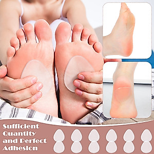 Bonuci 12 Pieces Metatarsal Pads Gel Ball of Foot Cushions Soft Pain Relief Forefoot Support Gel Foot Pads for Women Men Cushioning Plantar Fasciitis Neuroma(Clear)