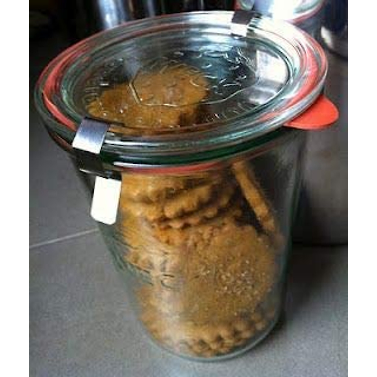 Weck Canning Jars 743 - Weck Mold Jar made of Transparent Glass - Eco-Friendly - Food Storage Container with Lid Airtight - 3/4 Liter Tall 1 Jar with Lid and Rubber Gasket