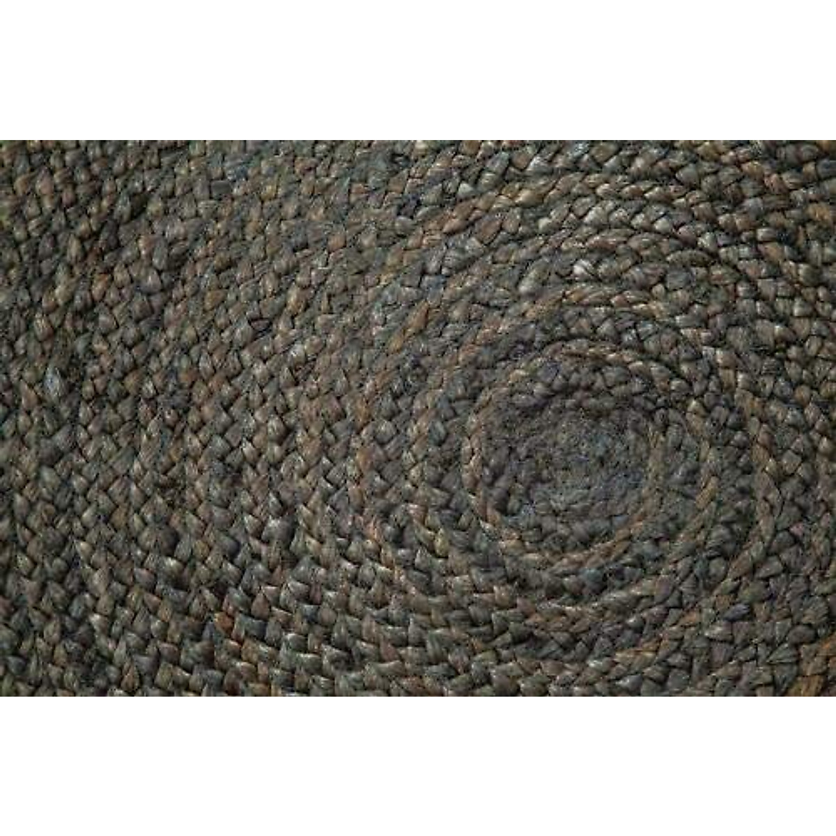 THE PIKKU INTERNATIONAL - Rug Round Natural Jute Hand Woven Braided Area Rug Black Color Carpet (132 x 132 Inch (11 Feet Round))