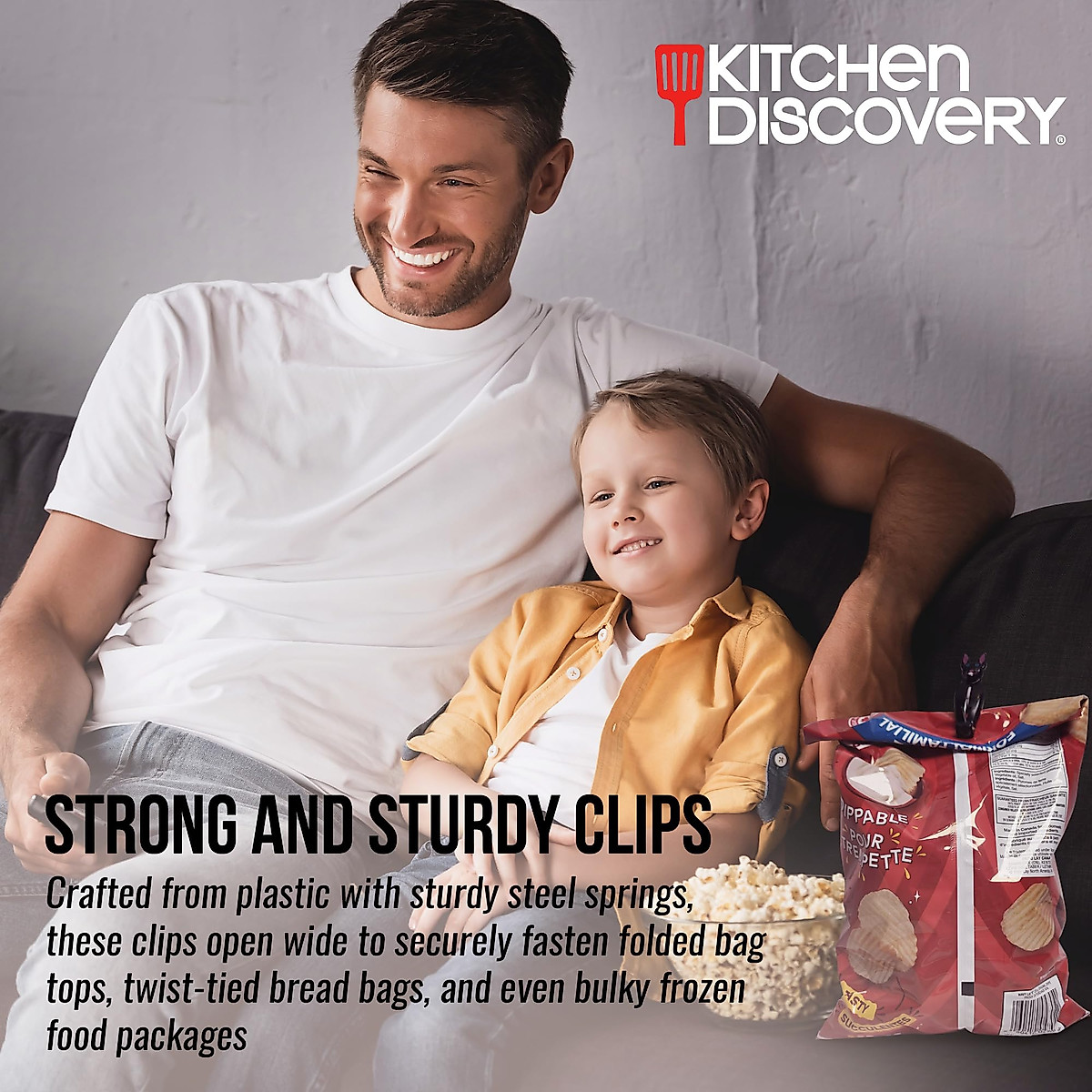 Animal Chip Clips – Kitchen Discovery – Set of 6 Cute Bag Clips for Food Storage, Laundry, and Decorative Display – Dog Clips for Treats, Snacks, Bread, Sugar, Cereal, Frozen Foods