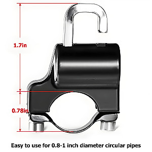 BELOMI Motorcycle Helmet Lock Anti-Theft, Universal Tamper-Proof Helmet Security Lock with 2 Keys & Wrench, Aluminum Alloy Safety Lock for Motorbike Scooter Street Bike, Handlebar Mount 22mm 7/8"
