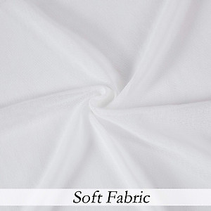 Central Park White Solid Waterfall Valance Window Curtain Linen Texture Rod Pocket with Tassel Accessories for Living and Bedroom Semi Sheer Kitchen Curtain, 56"x38", 1 Piece