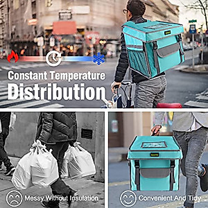 iceMi Insulated Food Delivery Bag,Food Delivery Backpack,Catering Bag,Hot and Cold Thermal Food Bag for FoodDelivery,Picnic,BBQs,Parties,Shopping,Holiday(Dark Green)