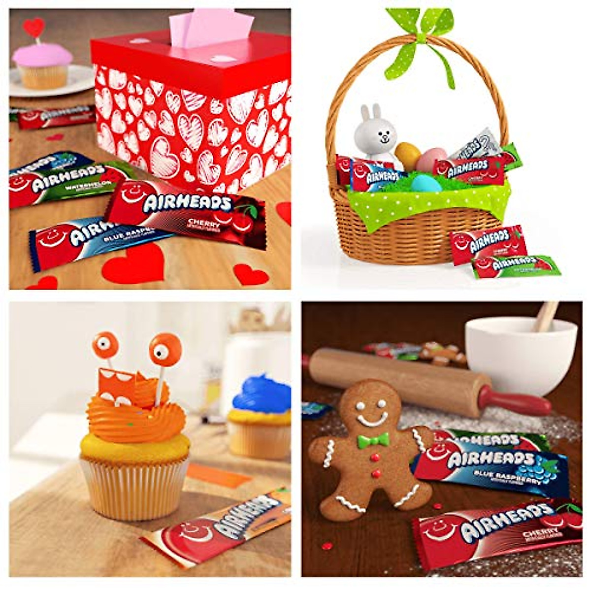 Airheads Candy, Variety Bag, Individually Wrapped Assorted Fruit Mini Bars, Party, Non-Melting, 12oz (1 Bag)