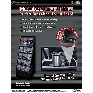 Hot Headz Heated Stainless Steel Auto Travel Mug Holder, Silver, One Size