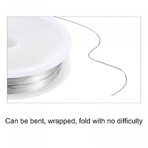 uxcell 28 Gauge Copper Wire 0.3mm Dia Silver Tone Resistant Beading Wires Pendant Making Art Craft DIY Weaving 15M, 1 Roll