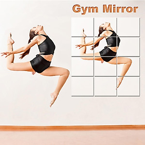 Speculux Acrylic Mirro-Full Length Mirror Tiles for Wall - Large Full Body Mirror Set for Bedroom, Home Gym, and Door(14'' x 12'' - 4PCS)