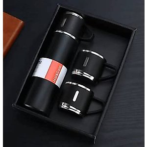 MUGZee 500 ml/16.9oz Vacuum Insulated coffee thermos,Stainless Steel Hot Water Thermos, Suitable for Coffee, Tea, and Milk Drinking, Best coffee Thermos mug for Hot and Cold Drinks (Black)