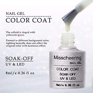 KYDA 2 Bottles Luminous Nail Gel Top Coat Set, Glow in the Dark Nail Gel Top Coat, Soak-off Nail Polish Top UV LED Gel Nail Gel, Universal Nail Seal Top Coat