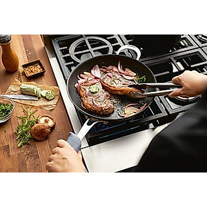 Anolon X Hybrid Nonstick Induction Frying Pans/Skillet Set, 10 Inch and 12 Inch, Dark Gray