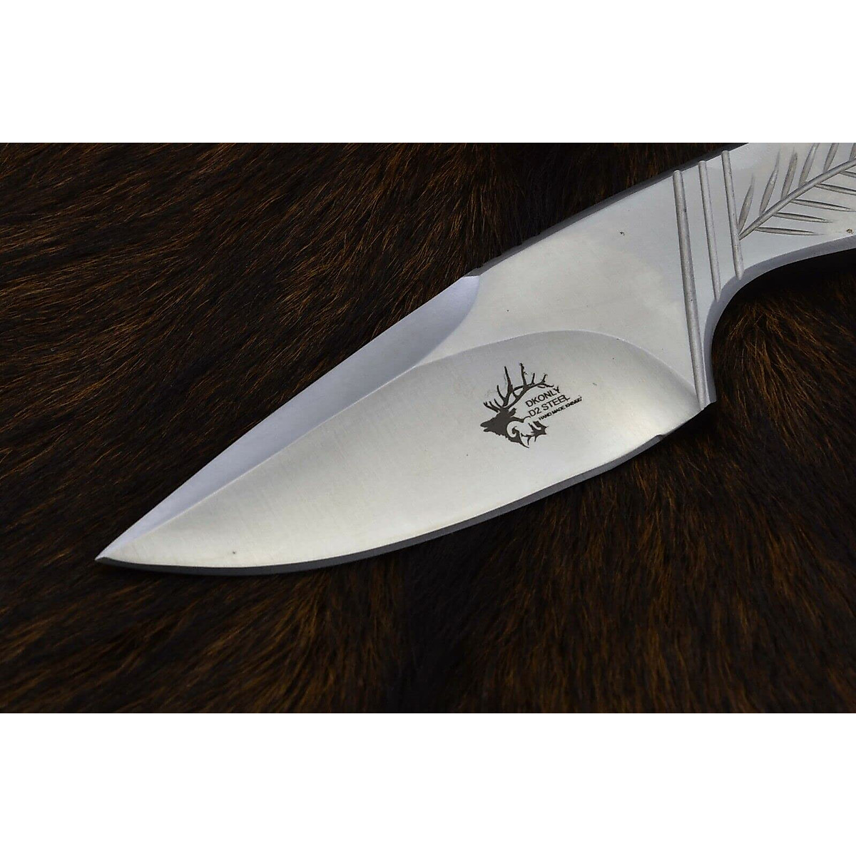 DKONLY-BLADES USA: 6.3" Custom Designed Hand-forged D2 Steel Hunting Blank Blade/Skinner Knife (i1x) (Handle Style: Flower)