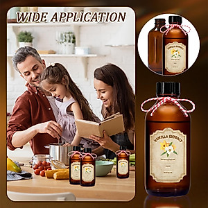 JINSILU 12 Pack 2-Ounce Amber Glass Bottle with Lid for Homemade Vanilla Extract and 12-Piece Vanilla Extract Stickers for Syrup Gifts,vanilla extract bottles (2OZ-12PC)