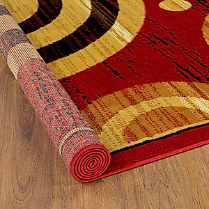 Antep Rugs Kashan King Collection Galaxy Geometric Polypropylene Indoor Area Rug (Maroon/Beige, 5' x 7')