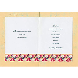 Designer Greetings There are Certain Things: Flowers in Orange Vase Birthday Card for Sister