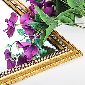 Yone jx je Full Length Mirror Wall Mirror Full Body Mirror for Wall Hanging or Leaning Against Wall Dressing and Wall-Mounted Mirror Polymer Thin Frame No Stand, 50"x 14", Gold